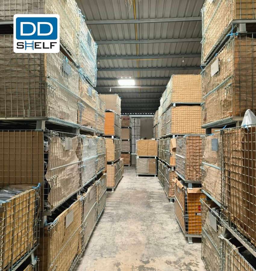 พาเลทตะแกรงเหล็กพับได้ DD Shelf Mesh Containers รับน้ำหนักได้เยอะ | BB ...
